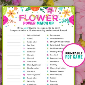 Spring Flower Power Match up Trivia | Springtime Printable Games | Fun ...