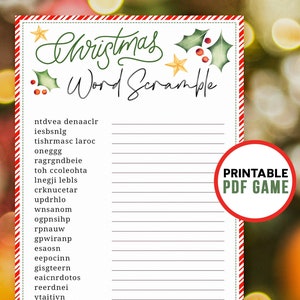 Fun Christmas Games Word Scramble Games for Adults & Kids - Etsy