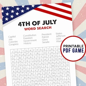 4th of July Word Search | US Independence Day | Family Games | Office ...