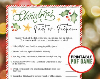 Christmas True or False Quiz Fact or Fiction Christmas - Etsy
