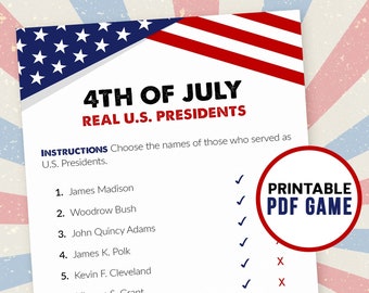 4th of July Game | Etsy