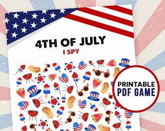 Fourth of July I Spy Game, Independence Day Activity, 4th of July ...