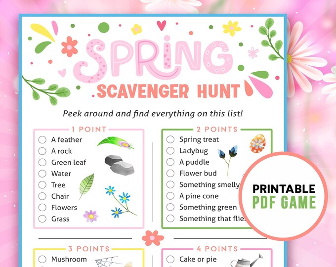 Spring Scavenger Hunt | Printable Games for Adults, Teens & Kids | I ...