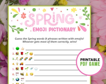 Spring Emoji Pictionary Game, Printable Springtime Games, Fun Spring ...