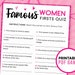 Women Firsts Trivia Ladies Night Games Girls Night in & Out Quiz ...