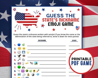 Us States Emoji Game - Etsy
