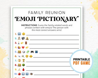 Family Reunion Emoji Pictionary Game - Etsy