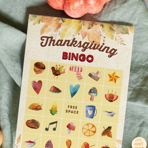 Thanksgiving Bingo Game Friendsgiving party Picture Bingo | Etsy