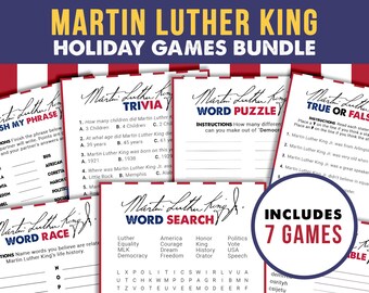 Martin Luther King Jr Word Puzzle Game MLK Jr Day Printable - Etsy