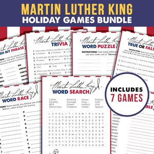 Martin Luther King Games Bundle Printable Games MLK Holiday Classroom ...