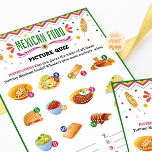 Cinco De Mayo Mexican Food Trivia | Cinco De Mayo Printable Games ...