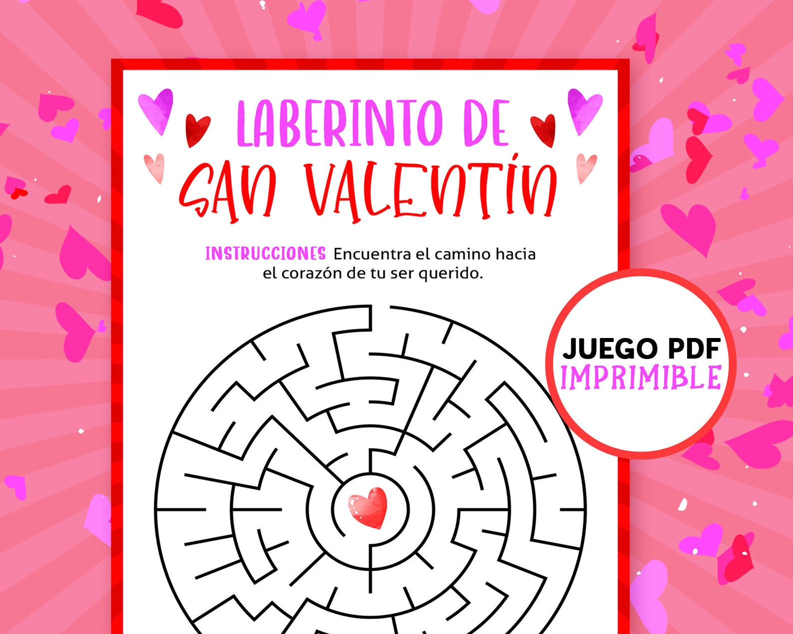 Pack De Juegos De San Valentin Para Niños Spanish Valentines | Etsy