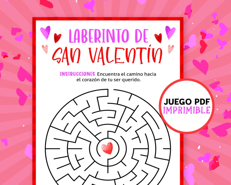 Pack De Juegos De San Valentin Para Niños Spanish Valentines | Etsy