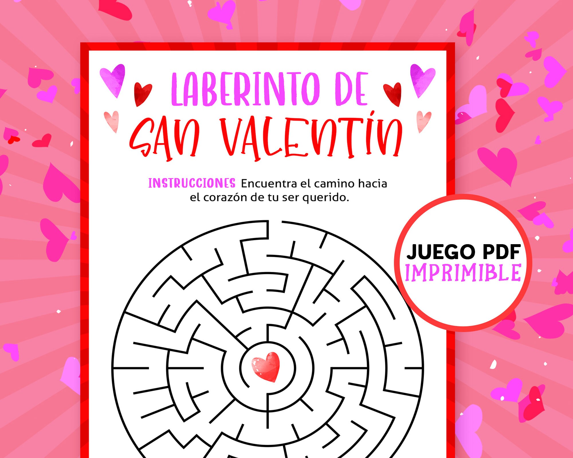 Pack De Juegos De San Valentin Para Niños Spanish Valentines | Etsy