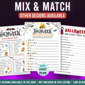 Printable Halloween Charades Prompts Spooky Party Games for Kids Fun ...
