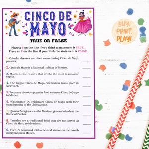 Cinco De Mayo True or False | Trivia Printable Games for Adults ...
