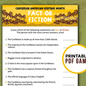Caribbean American Heritage Month Party Printable Games Bundle | 8 Fun ...