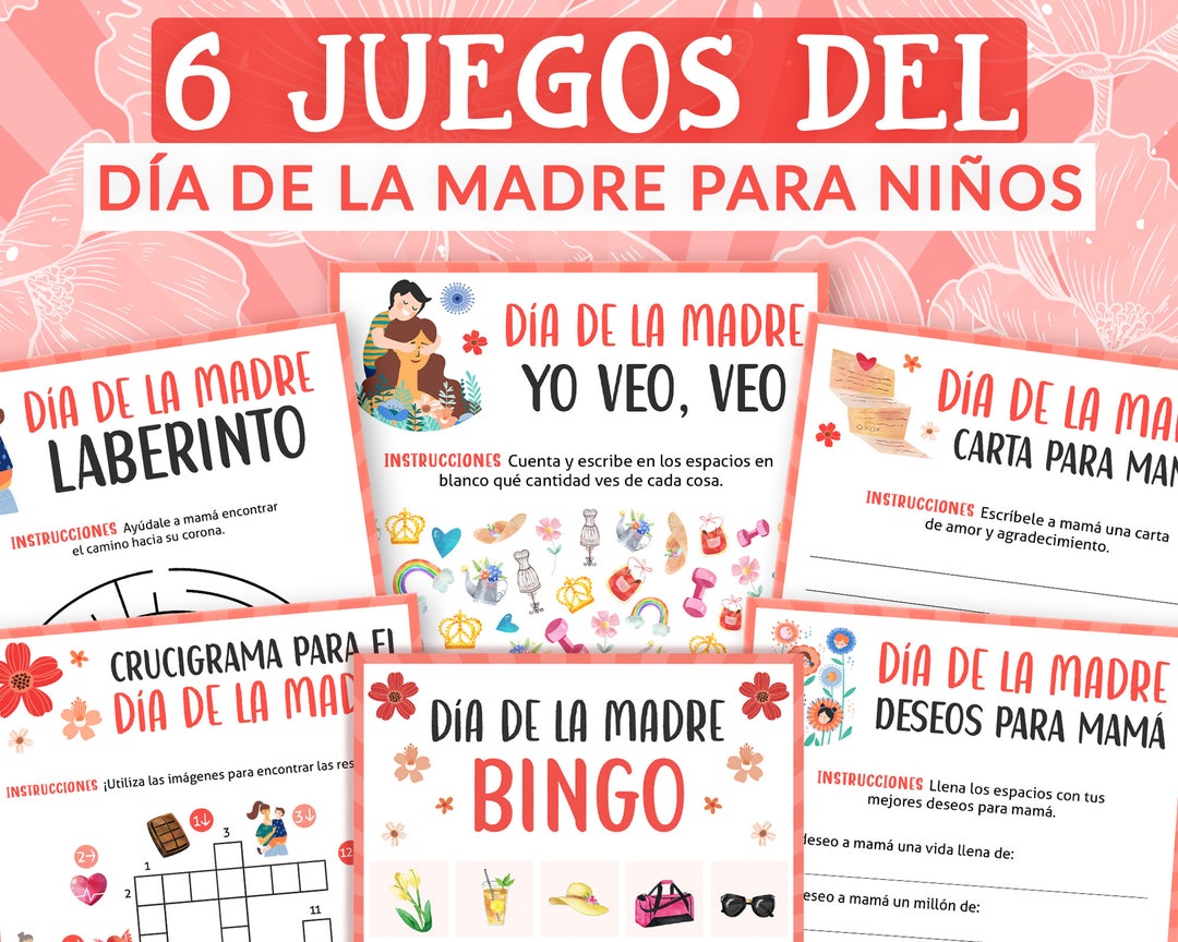Pack De Juegos Del Día De La Madre Para Niños Spanish - Etsy
