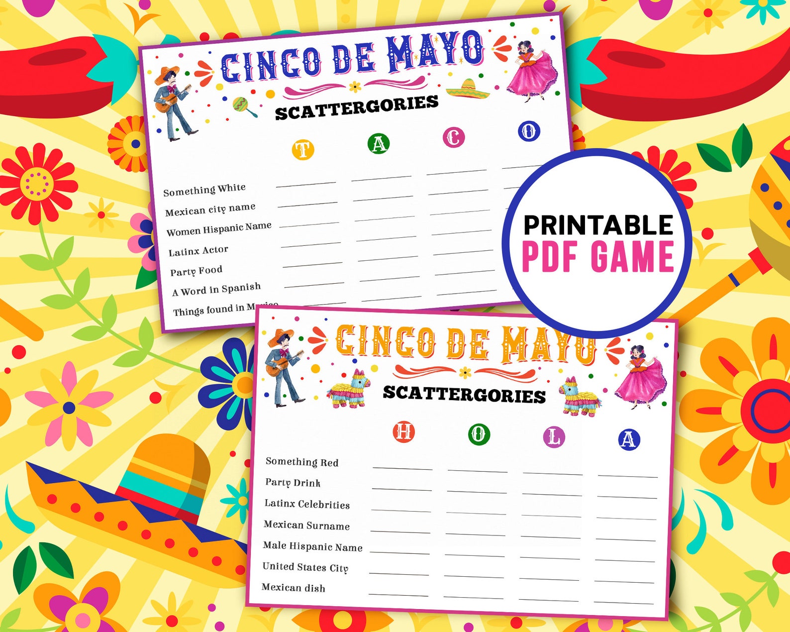 23 Cinco De Mayo Games Bundle Includes Games for Kids and - Etsy