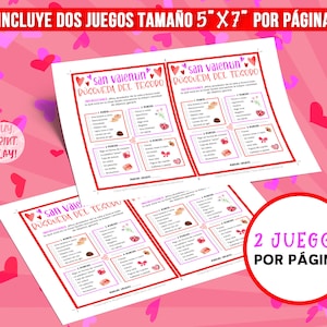 Juegos de San Valentin Busqueda del tesoro Imprimibles en español ...