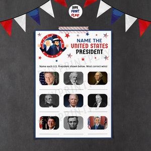 United States Presidents Trivia Game | 4th of July Patriotic Picture ...