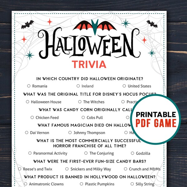 Halloween Trivia - Etsy