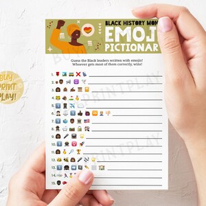 Black History Month Emoji Pictionary | Black Leaders Emoji Game ...