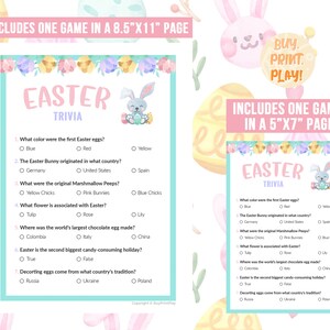 Printable Easter Trivia Game Easter Quiz Games for Kids | Etsy