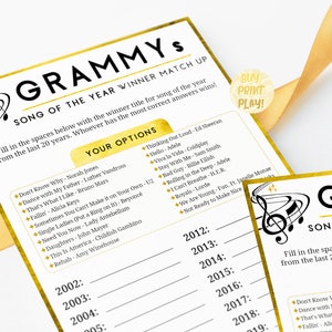 2024 Grammy Ceremony Party Games Song of the Year Winner Trivia 66th ...