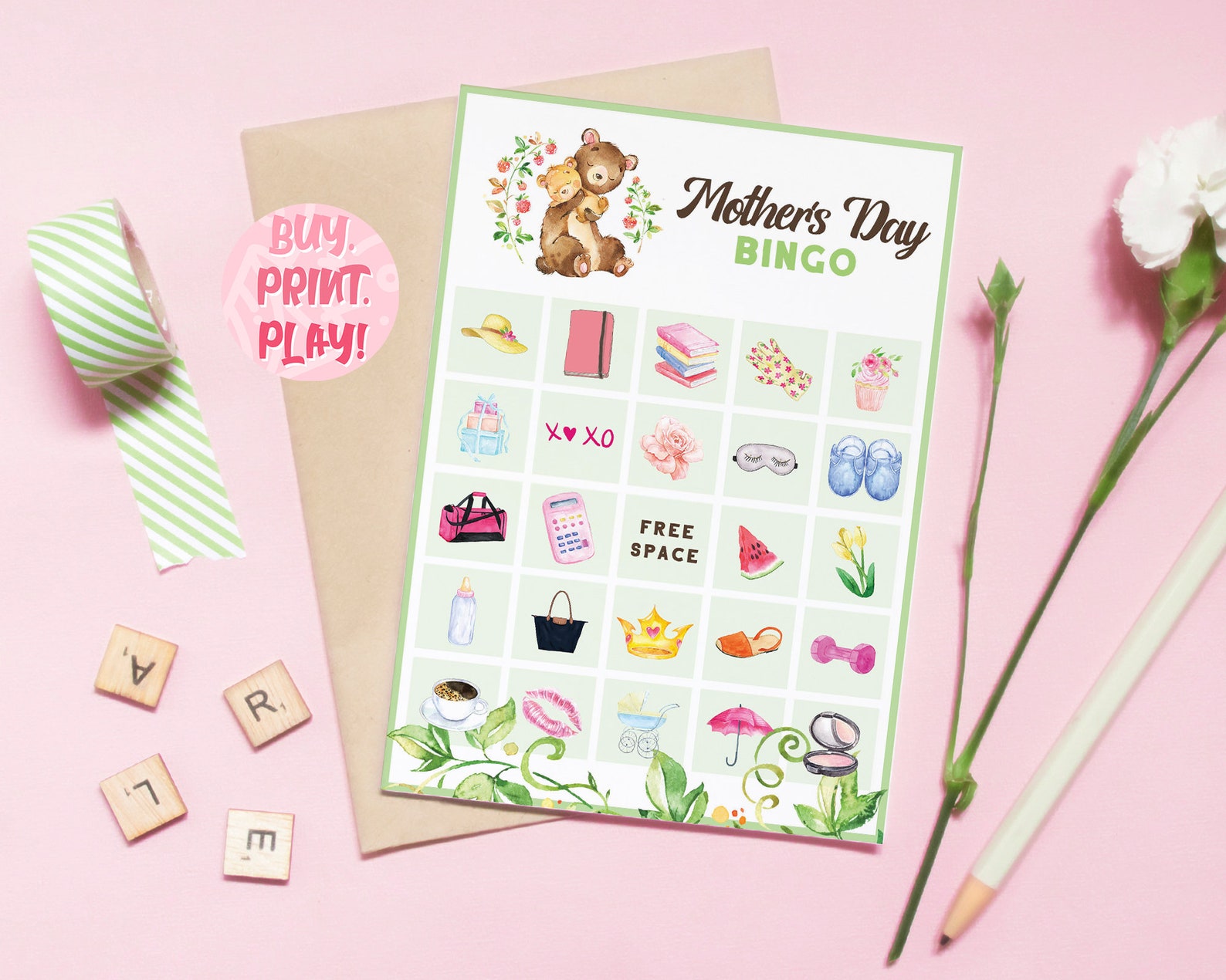 Mothers Day Bingo for Kids Family Games Includes 30 Bingo - Etsy