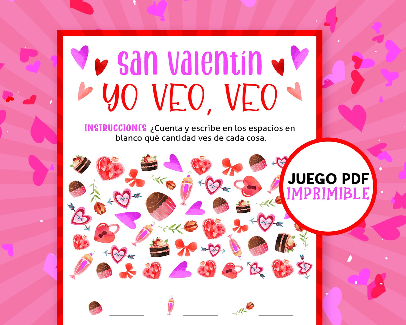Pack De Juegos De San Valentin Para Niños Spanish Valentines | Etsy
