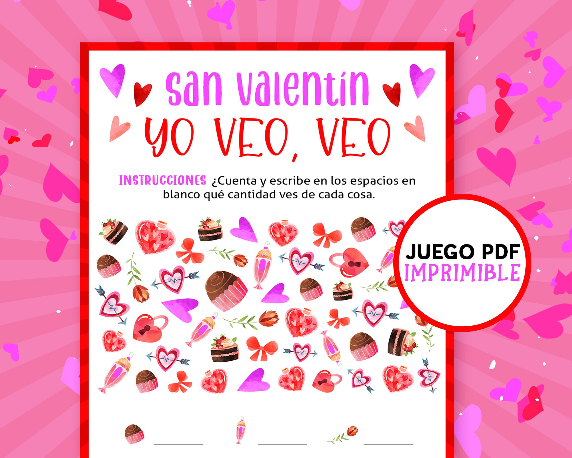 Pack De Juegos De San Valentin Para Niños Spanish Valentines - Etsy