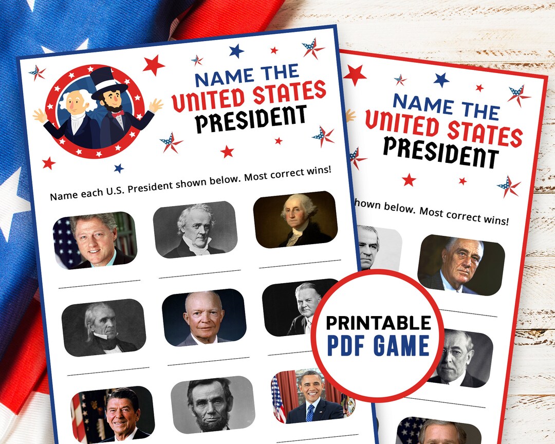 United States Presidents Trivia Game | 4th of July Patriotic Picture ...