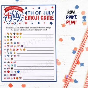 4th of July Emoji Quiz Game | USA Patriotic Emoji Pictionary Trivia ...