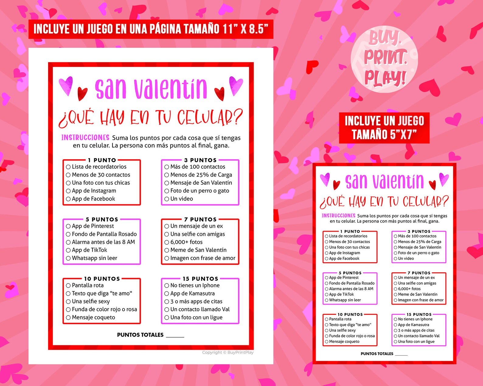 Spanish Valentines Day Whats on Your Phone Games for Adults | Etsy