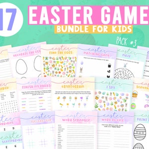 17 Printable Easter Games for Kids Fun Easter Party Activity Bundle ...