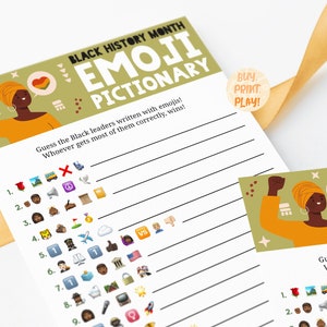 Black History Month Emoji Pictionary | Black Leaders Emoji Game ...