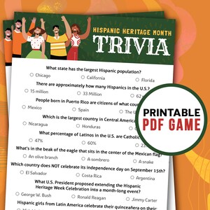 Hispanic Heritage Month Games Bundle | History Printable Activities ...