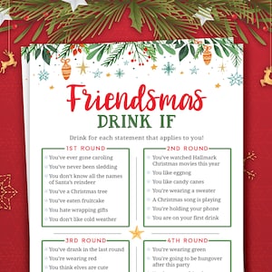 Friendsmas Party Drink If Game Christmas Drinking Games for Adults Fun ...