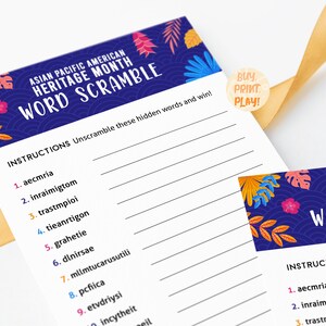 Asian Pacific American History Games - Word Scramble | Educational ...