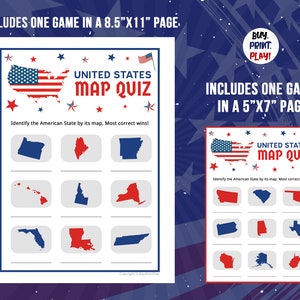 United States Map Picture Quiz | 4th of July Patriotic Trivia Game | US ...