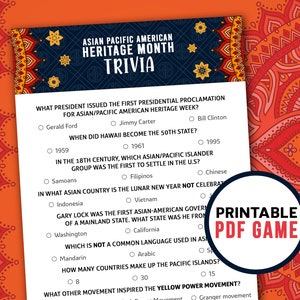 Asian American Pacific Islander Heritage Month Games Bundle | History ...