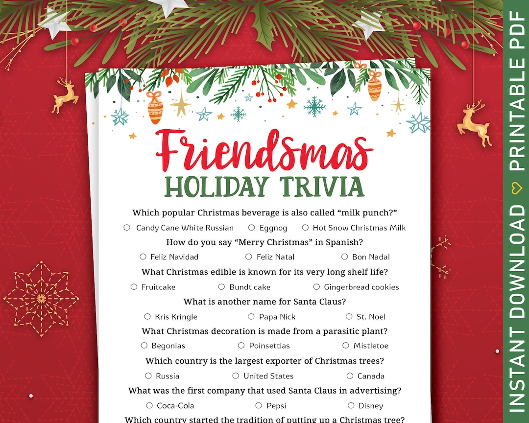 Friendsmas Games - Holiday Trivia | Christmas Friends Party Games for ...