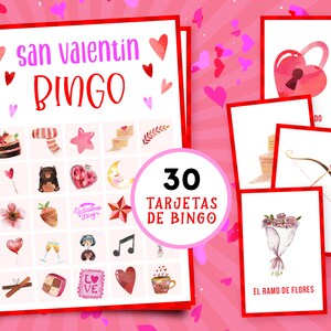 Valentines Day Bingo in Spanish | Games for Kids and Adults | Bingo De ...