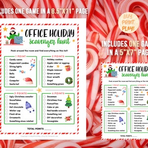 Office Holiday Christmas Party Scavenger Hunt | XMAS Workplace Party Activity for Employees ...