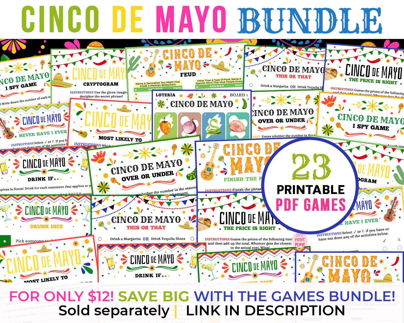 Cinco De Mayo I Spy Printable Games for Kids Mexican - Etsy
