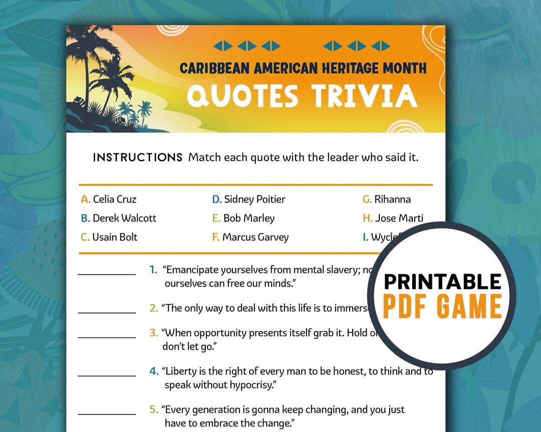 Caribbean Heritage Month Famous Quotes Trivia | American History ...