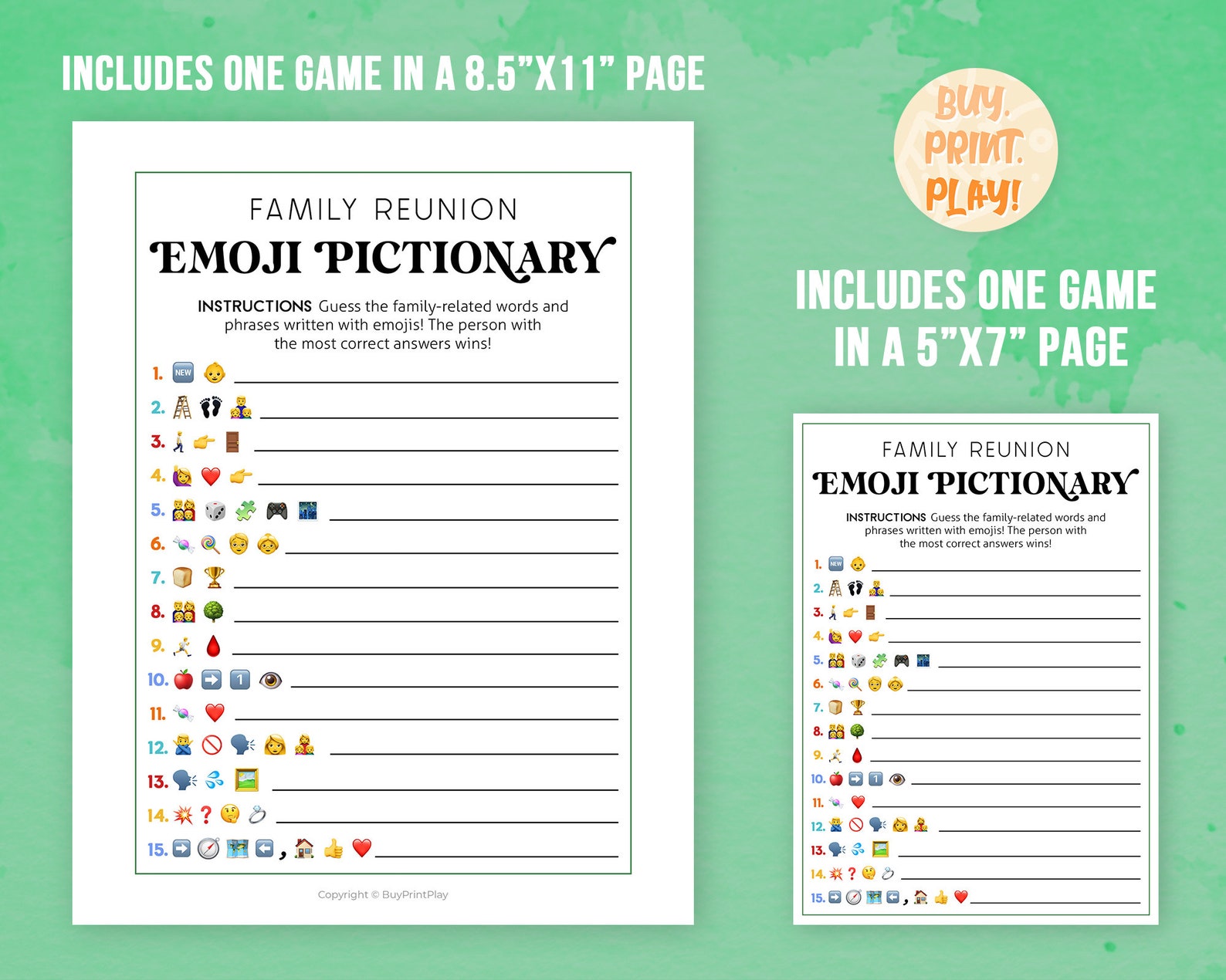 Family Emoji Pictionary Game Family Gathering Party Games - Etsy España