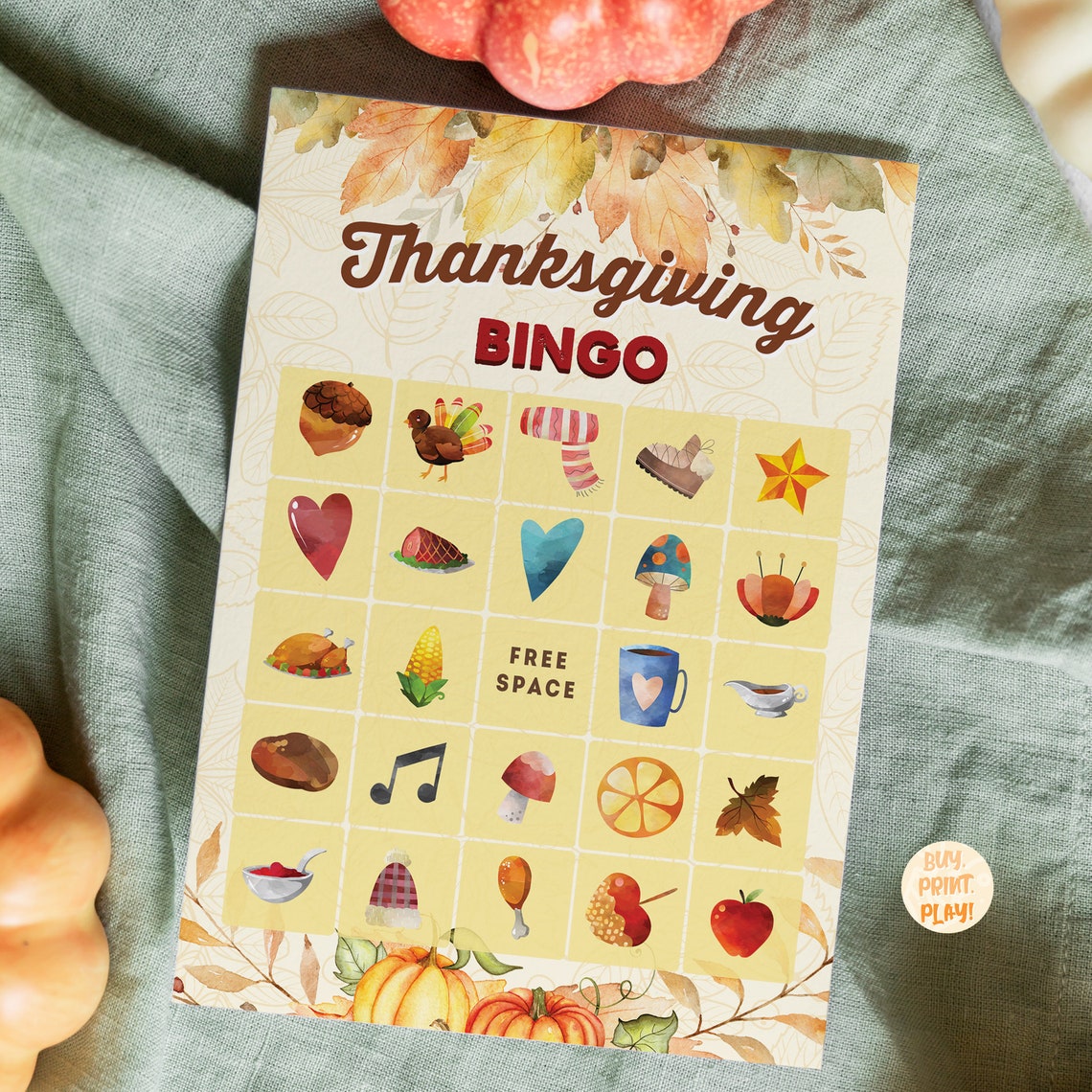Thanksgiving Bingo Game Friendsgiving party Picture Bingo | Etsy