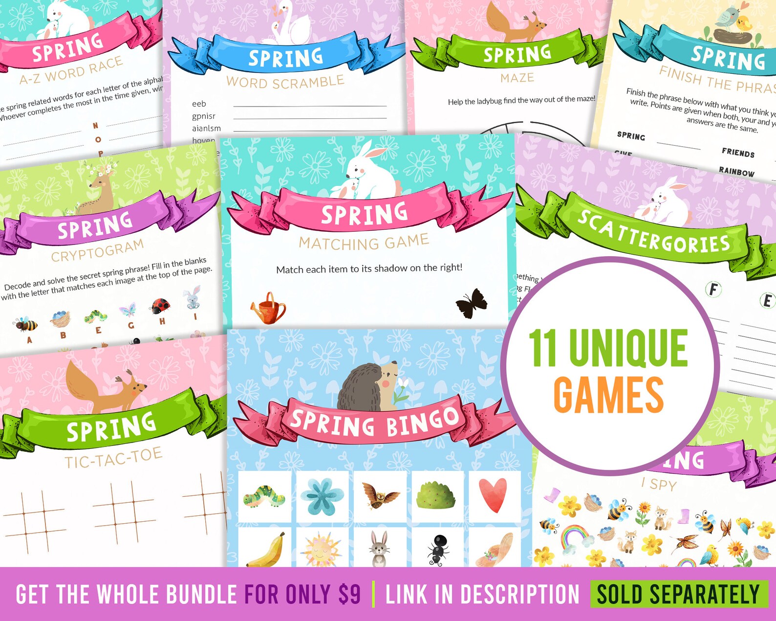 Fun Spring Word Search Printable Games for Kids & Adults | Etsy
